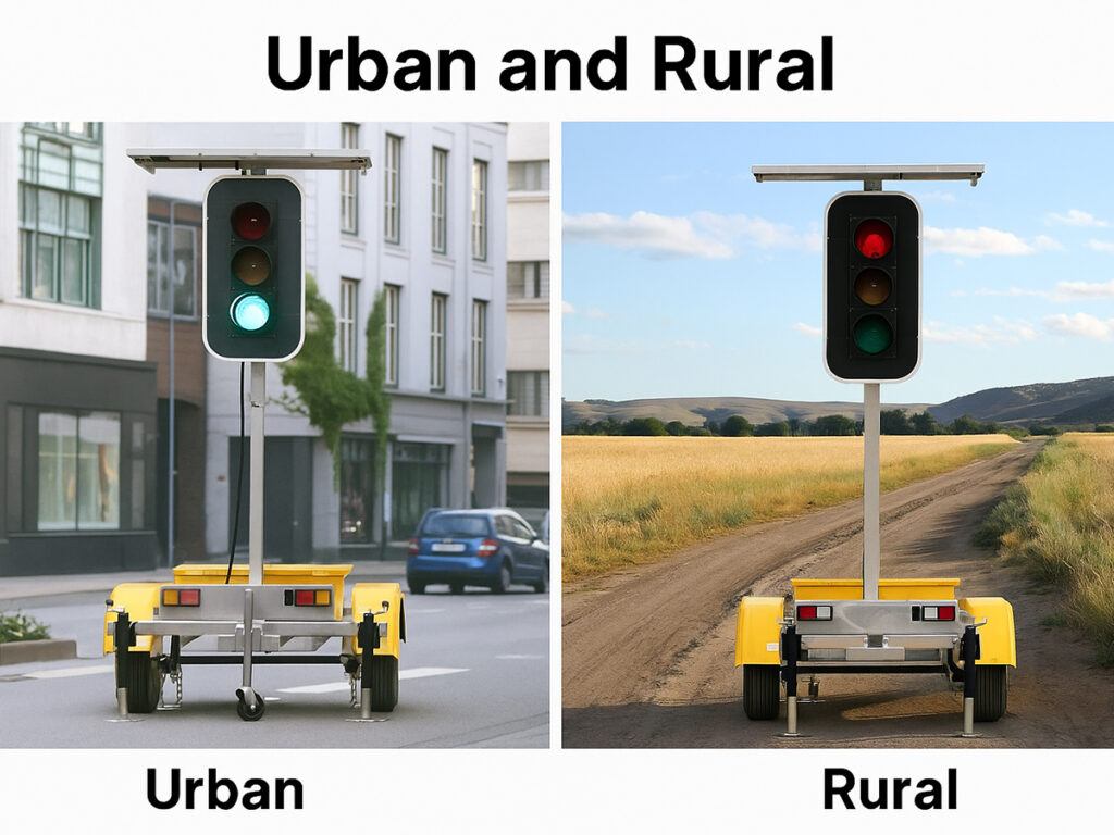 Placing Portable Traffic Lights: Urban and Rural Approaches