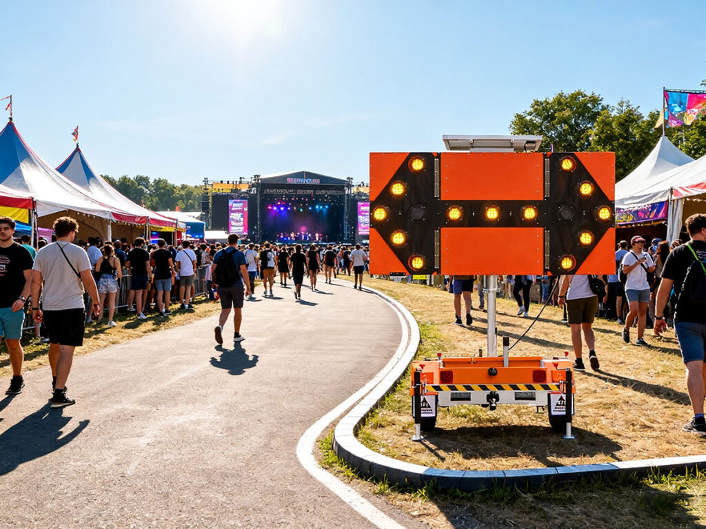 Compact & Towable led arrow sign board for Festival/Concert