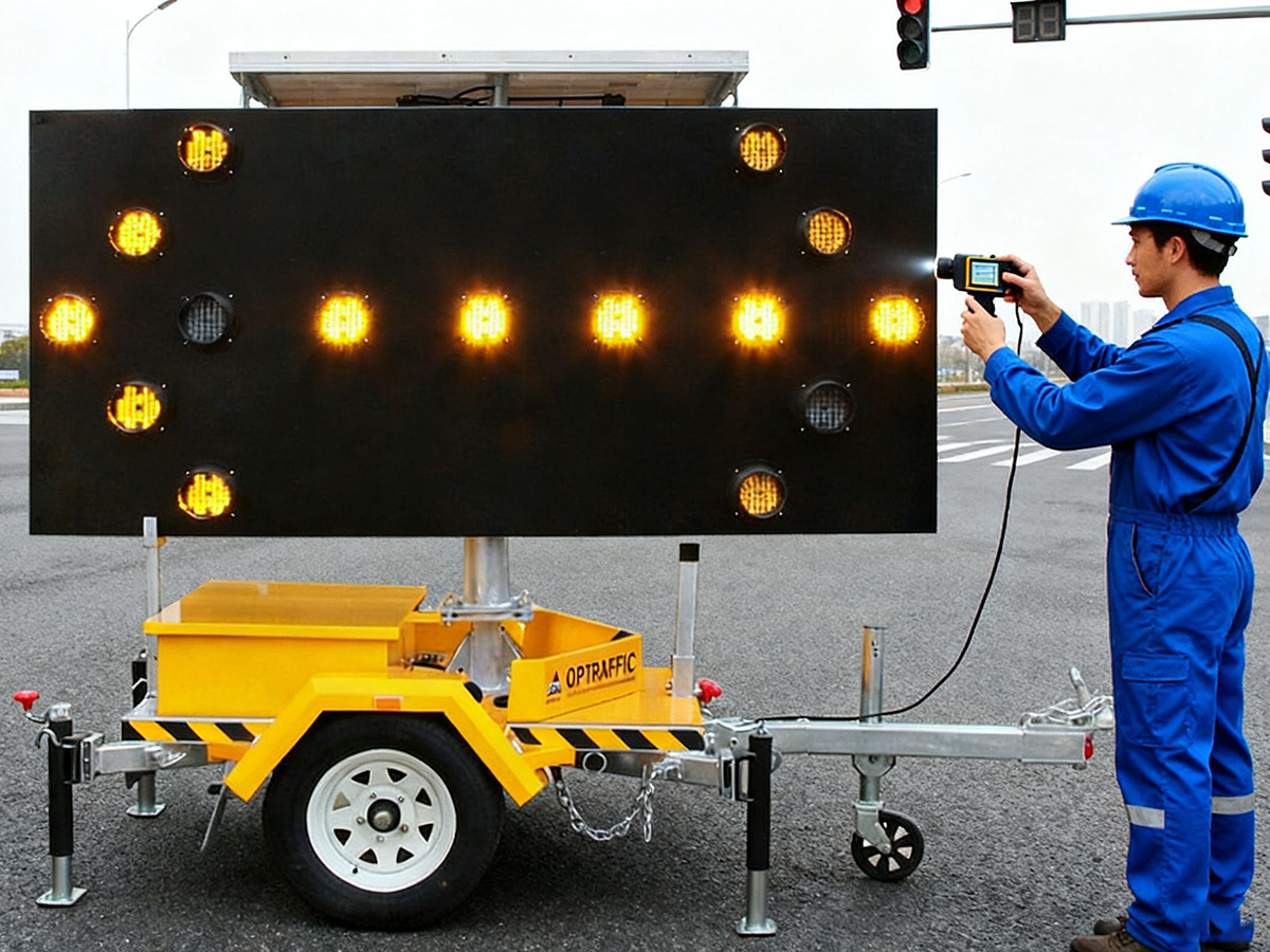 Arrow Sign Board Brightness and Color Testing